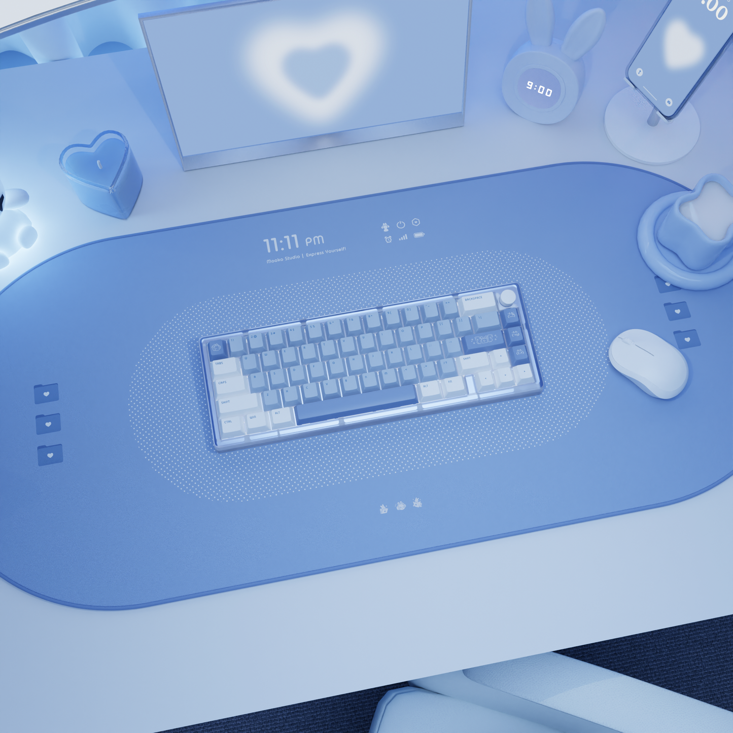 Cute Interface Keycaps - Blue