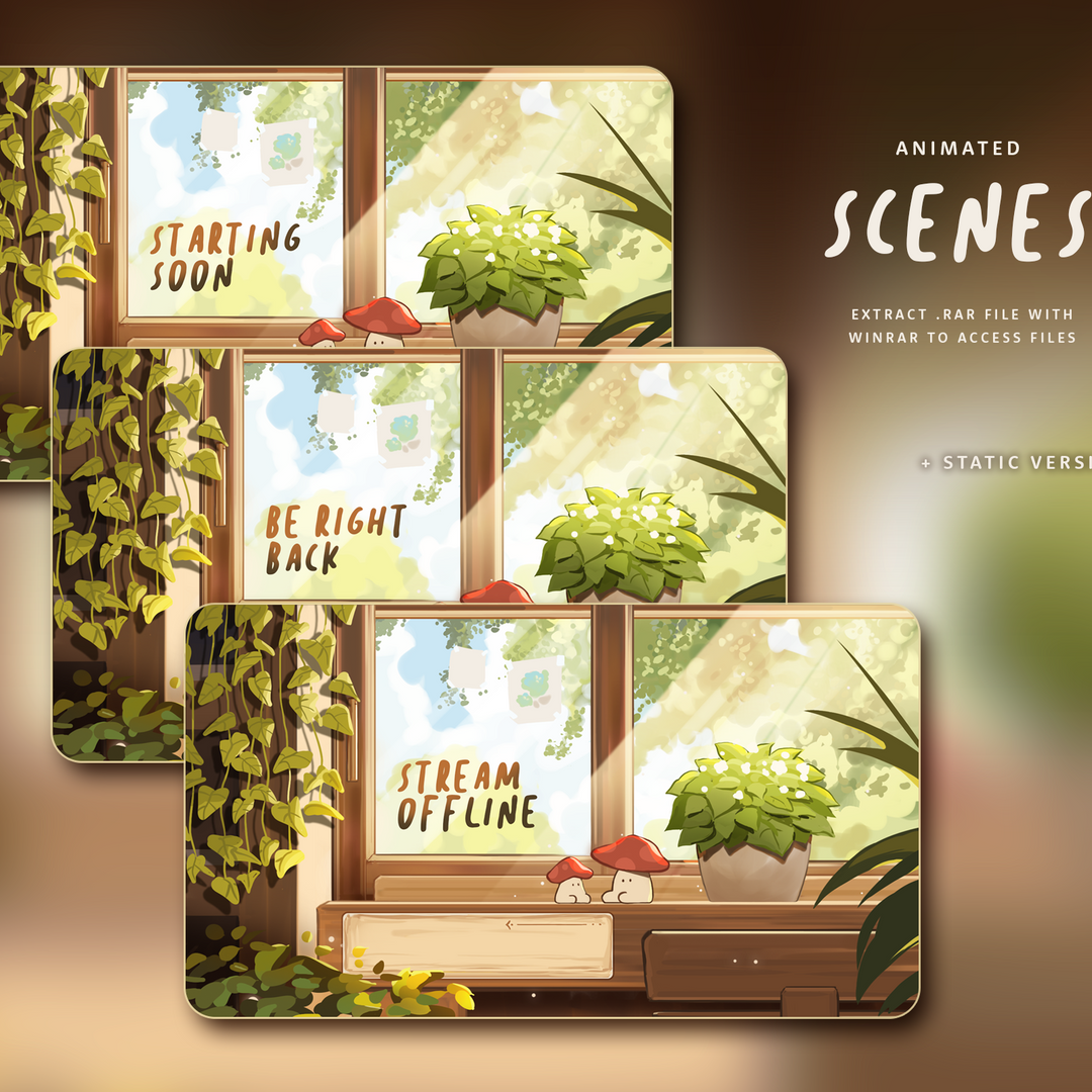 Cozy Room | Animated Stream Overlay Pack – Mooko Studio
