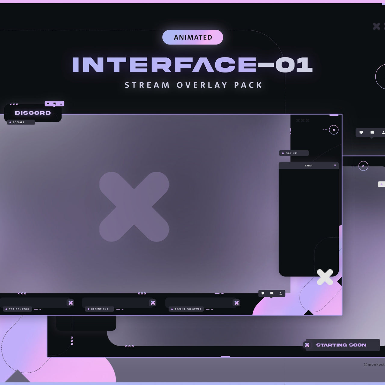 Interface-01 | Animated Stream Overlay Pack – Mooko Studio